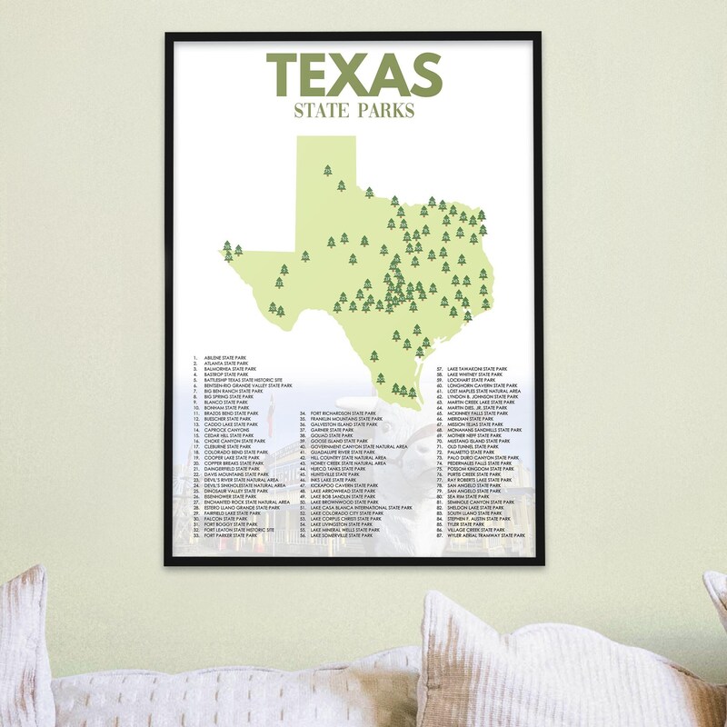 Texas Park Poster - Etsy