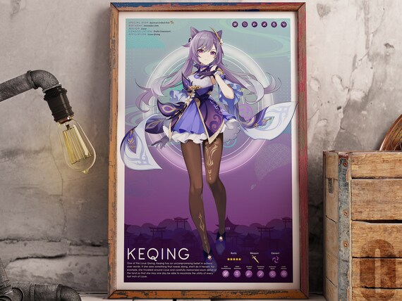 KEQING Genshin Impact Profile Poster Anime Poster Gaming - Etsy UK