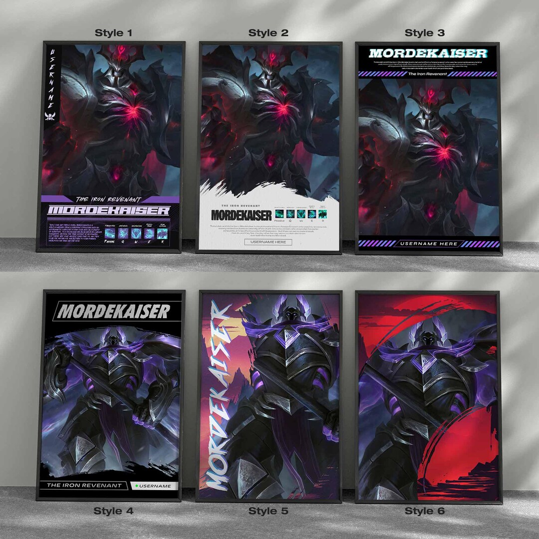 Mordekaiser Custom LOL Poster Wall Art | Add Username | Perfect Gamer ...