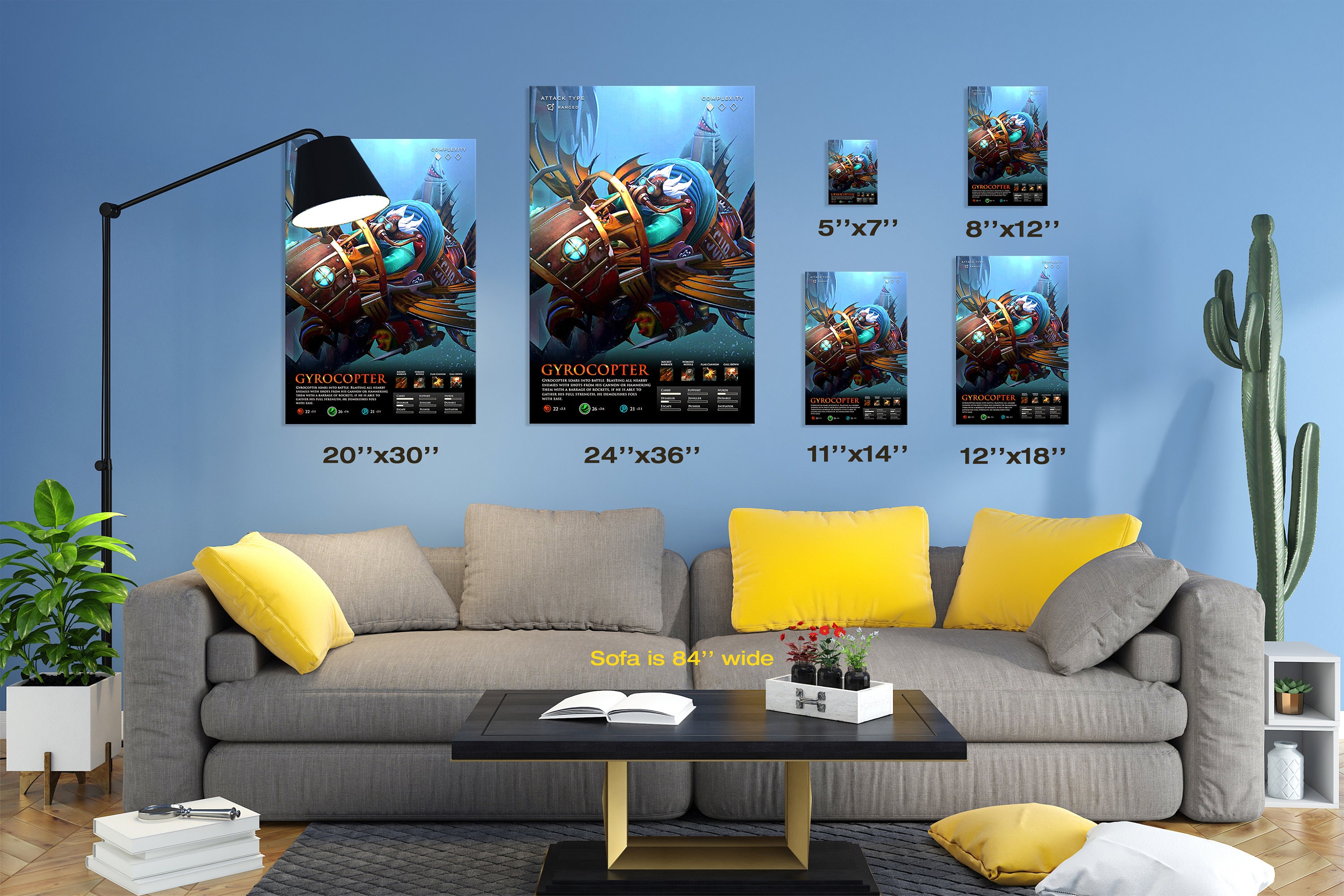 Gyrocopter Dota 2 Game Anime Art Print Poster | Aesthetic Game Room ...
