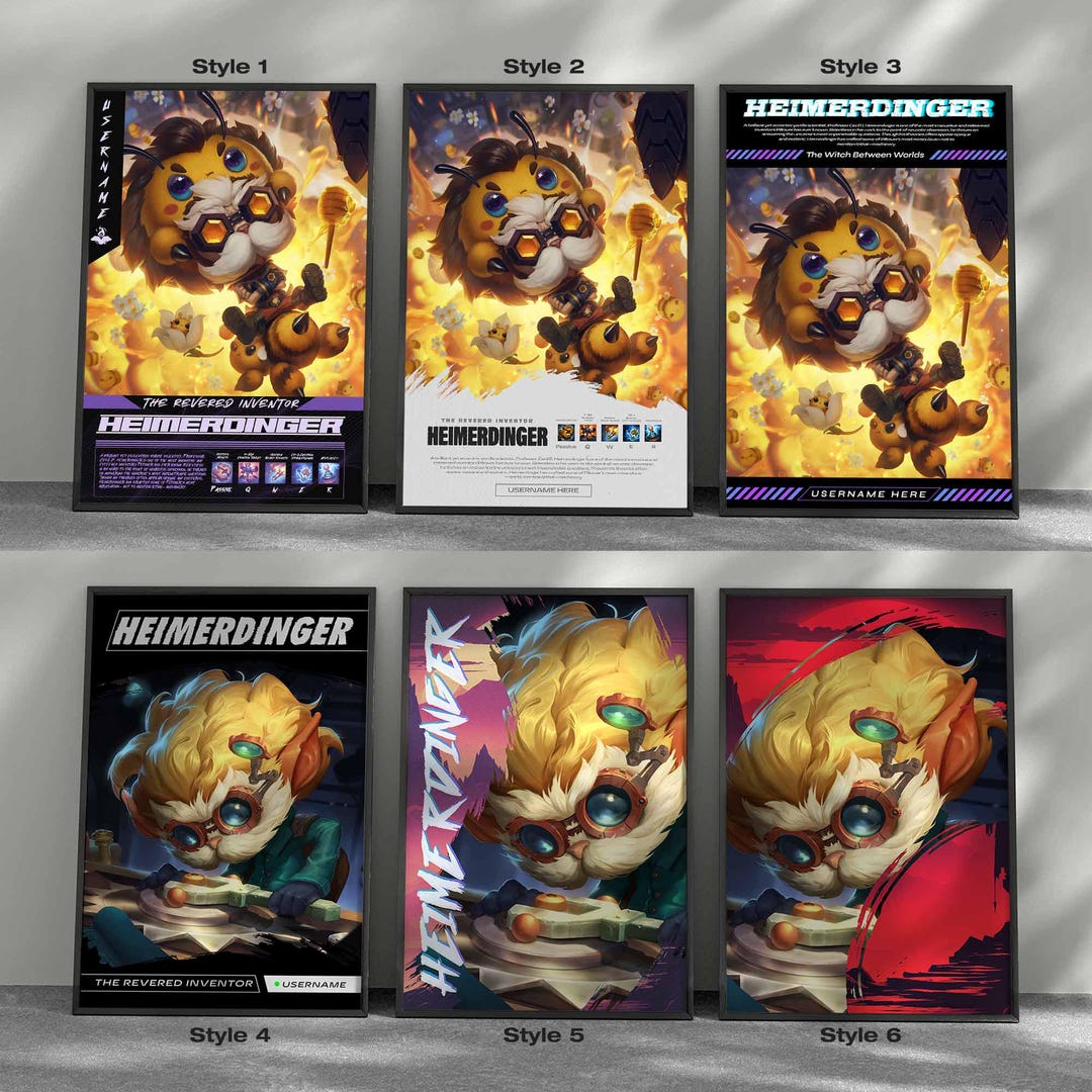 Heimerdinger Custom LOL Poster Wall Art | Add Username | Perfect Gamer ...