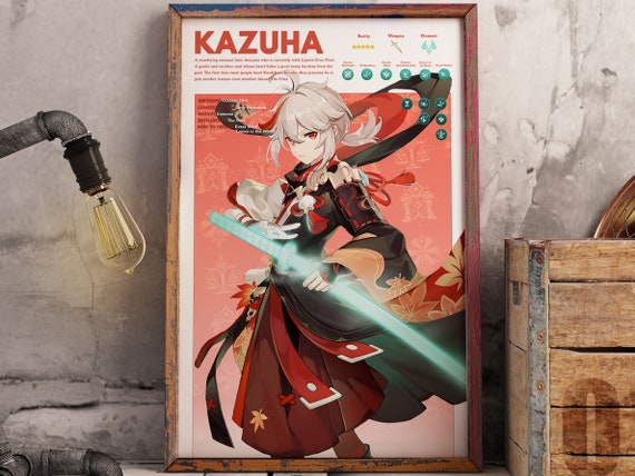 KAZUHA Genshin Impact Gaming Poster Anime Poster Gaming - Etsy