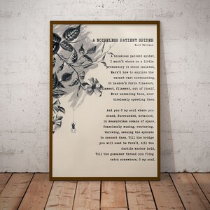 A Noiseless Patient Spider (long)- Walt Whitman | Premium Art Print ...