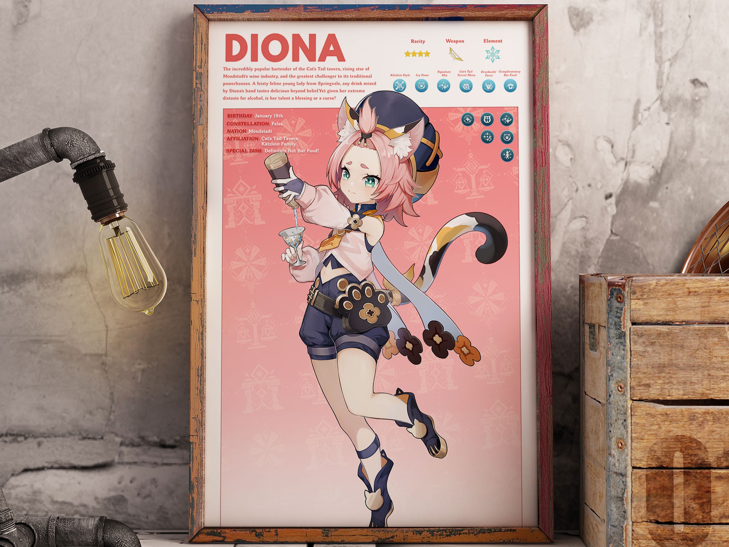 DIONA Genshin Impact Gaming Poster Anime Poster Gaming - Etsy Hong Kong
