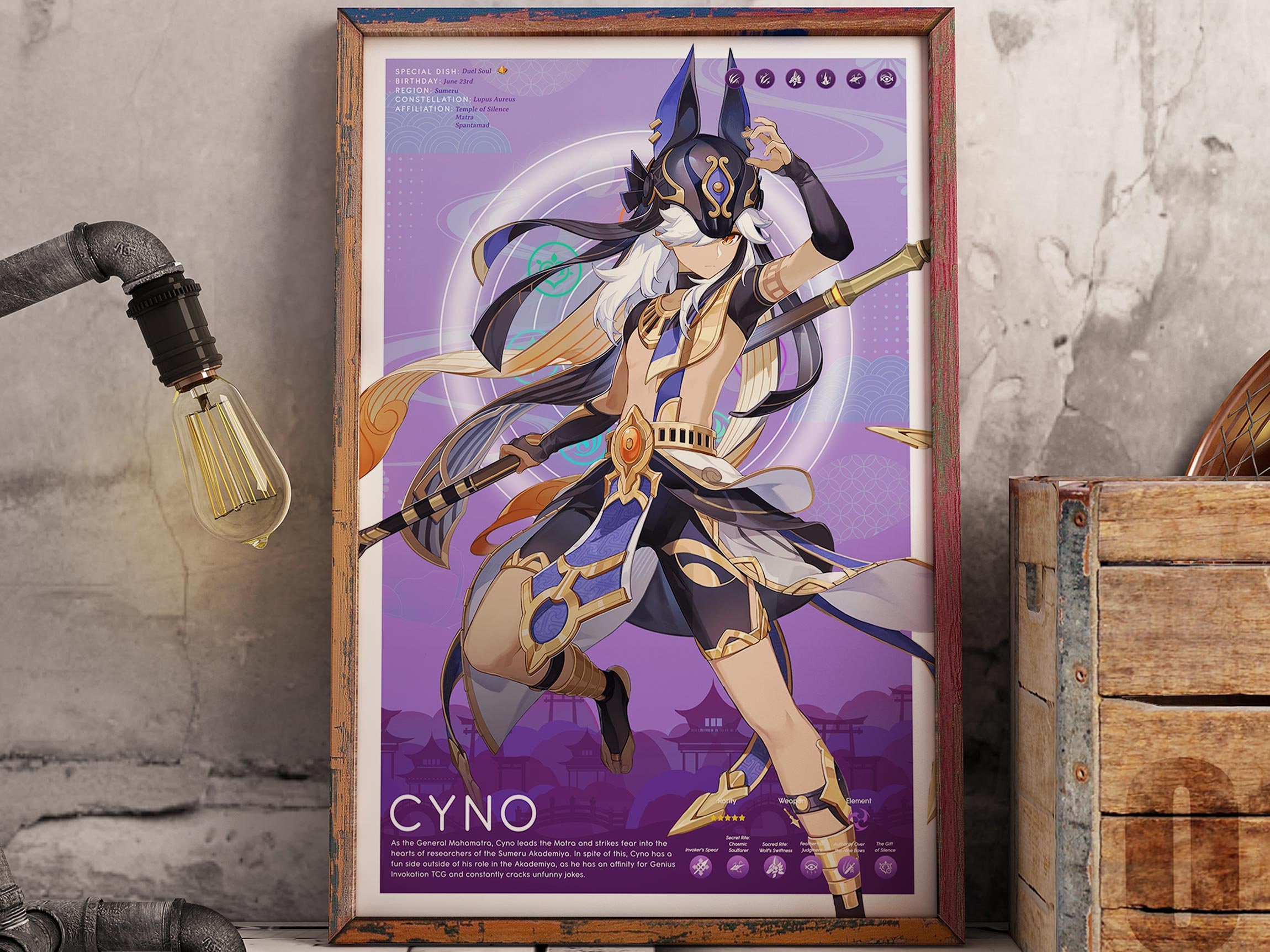 Cyno Genshin Impact Profile Poster Anime Poster Gaming - Etsy Hong Kong
