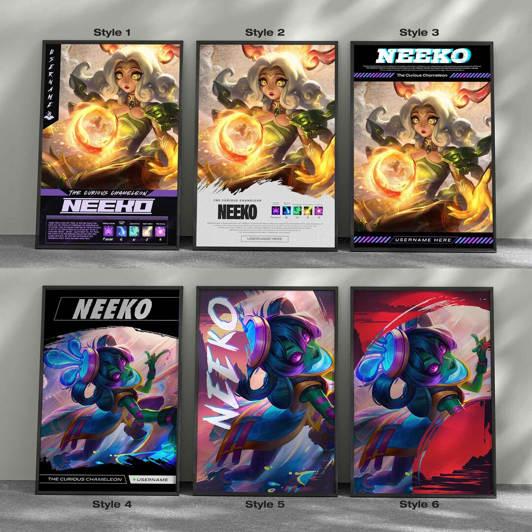 Neeko Custom LOL Poster Wall Art | Add Username | Perfect Gamer Gift ...