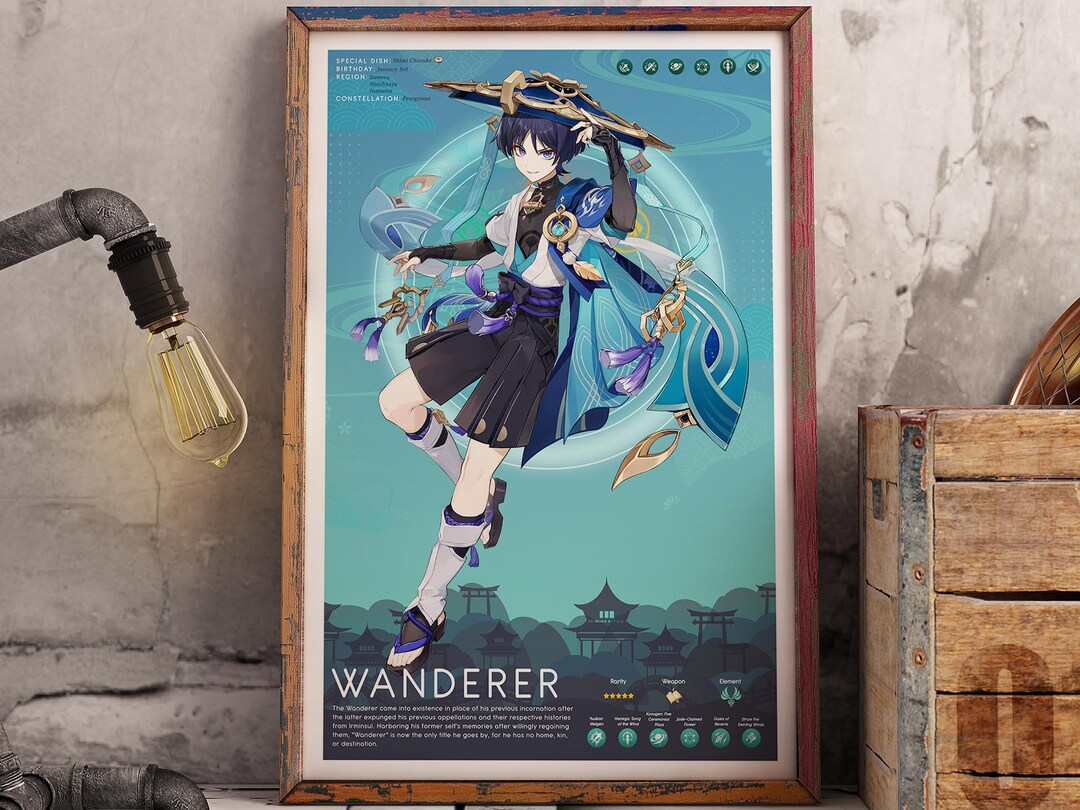 Wanderer Genshin Impact Profile Poster Anime Poster Gaming Print ...