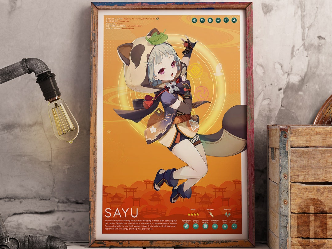 SAYU | Genshin Impact Profile Poster | Anime Poster | Gaming Print ...