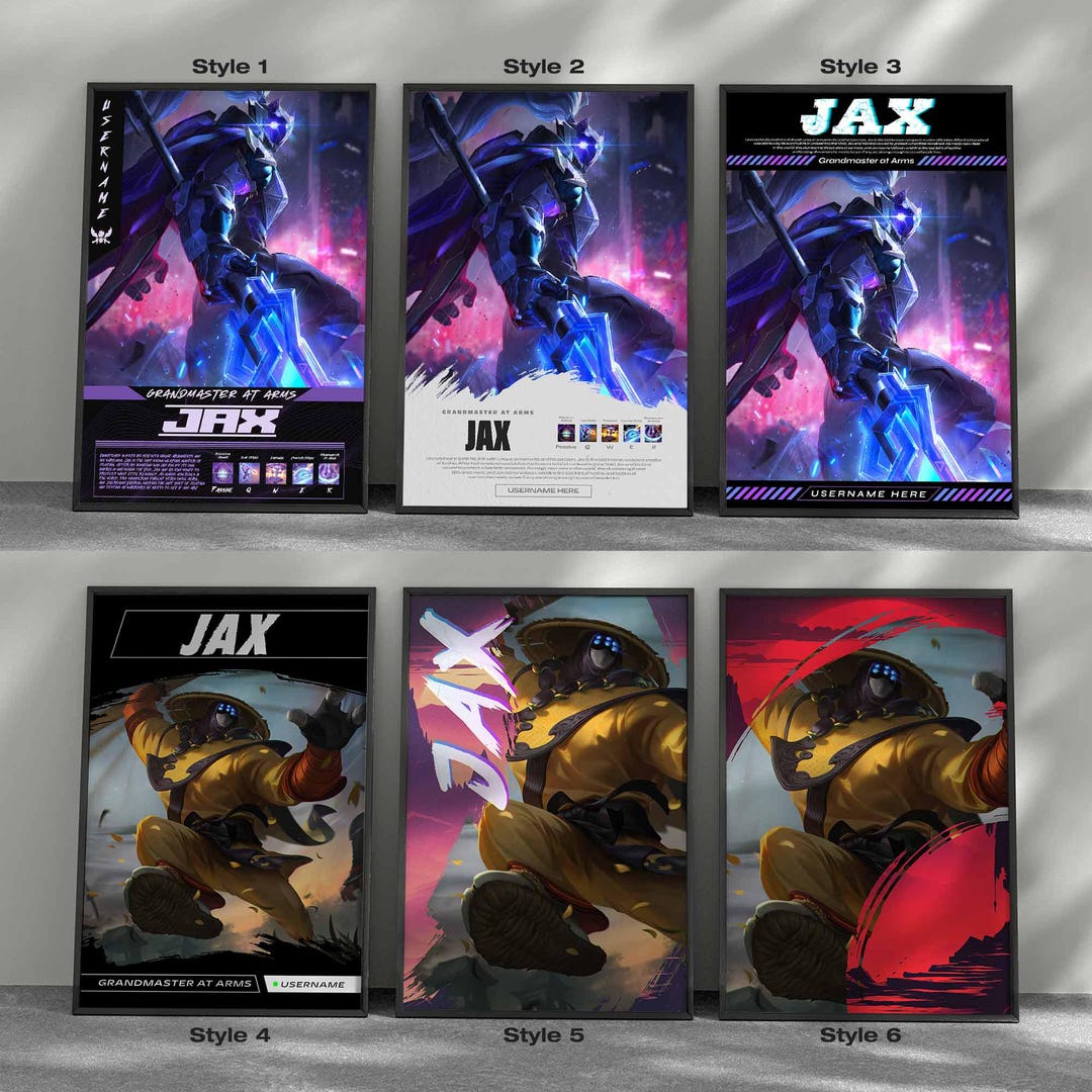 Jax Custom LOL Poster Wall Art | Add Username | Perfect Gamer Gift ...