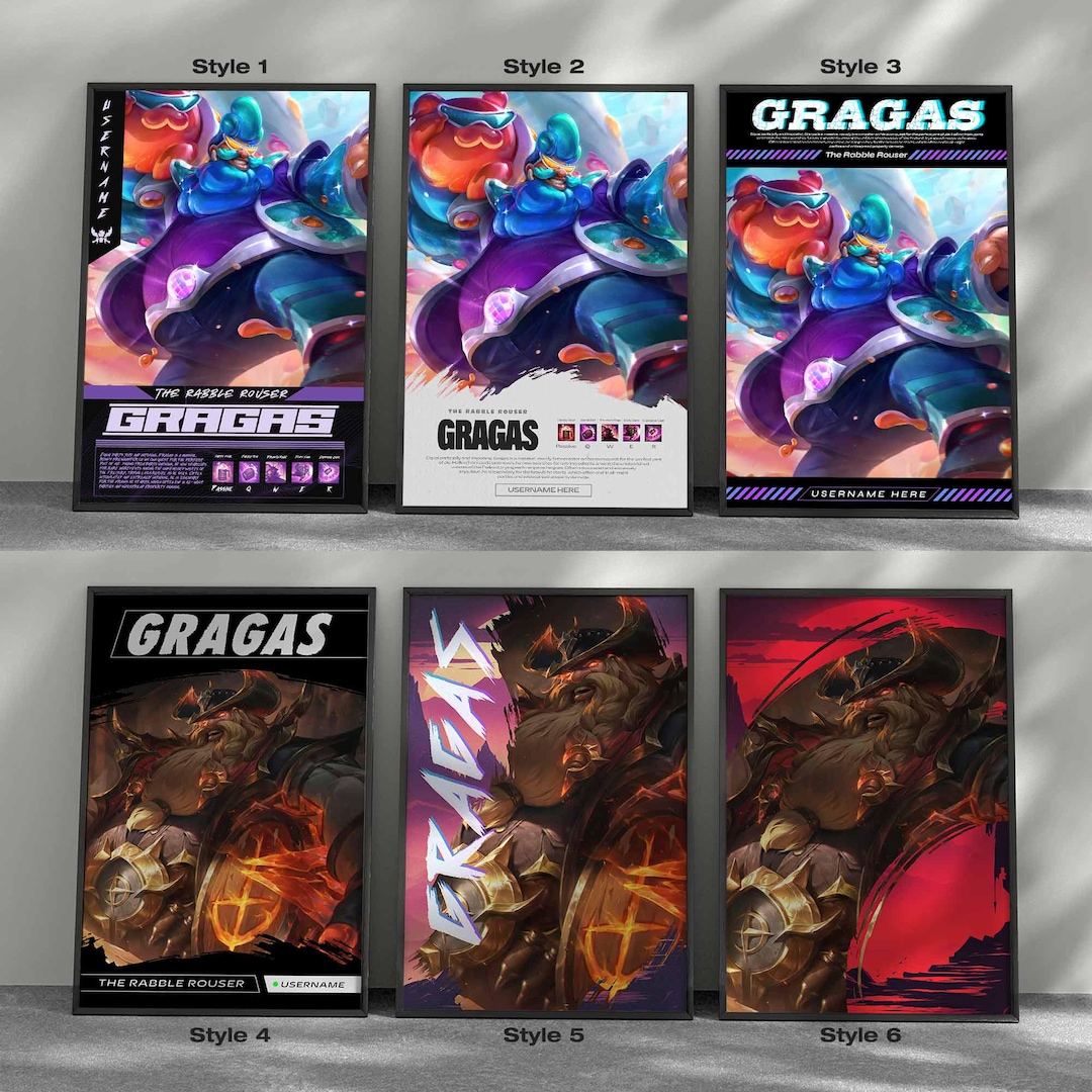 Gragas Custom LOL Poster Wall Art | Add Username | Perfect Gamer Gift ...