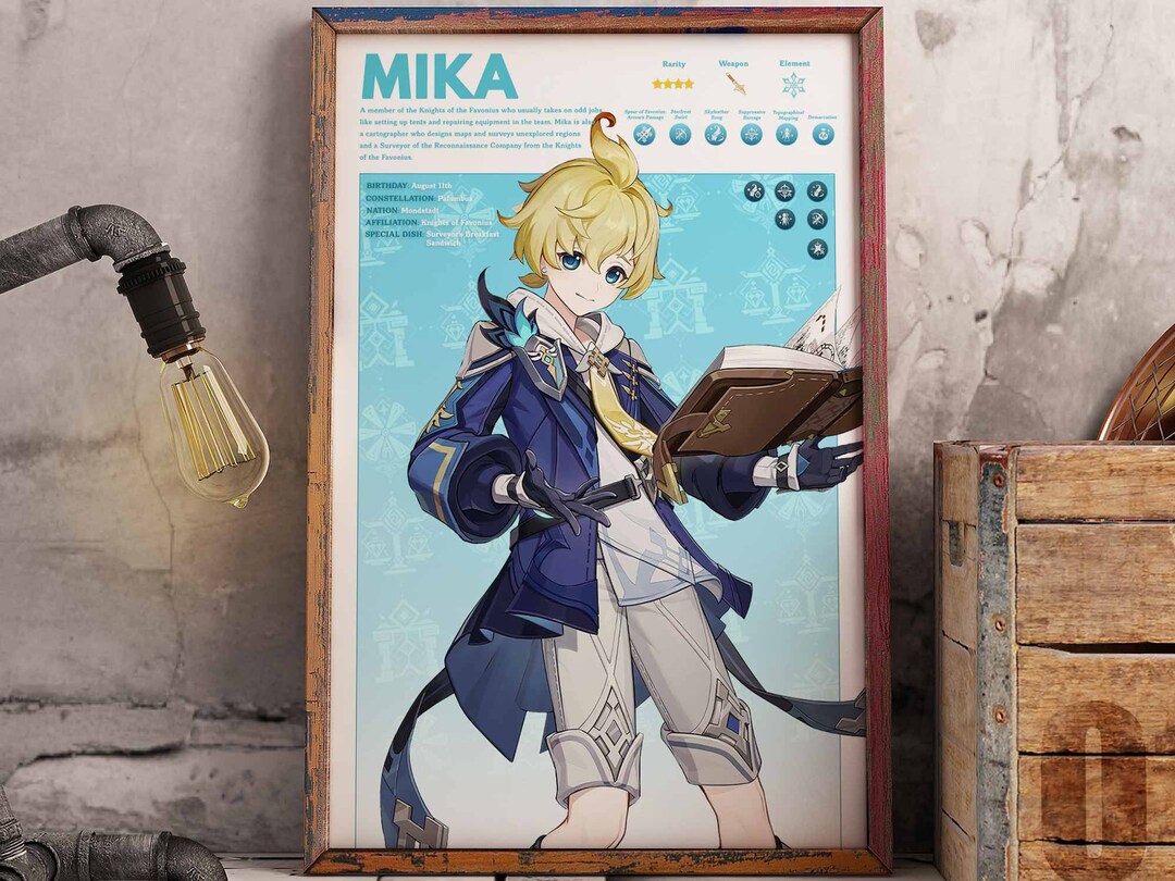 MIKA | Genshin Impact Gaming Poster | Anime Poster | Gaming Print ...