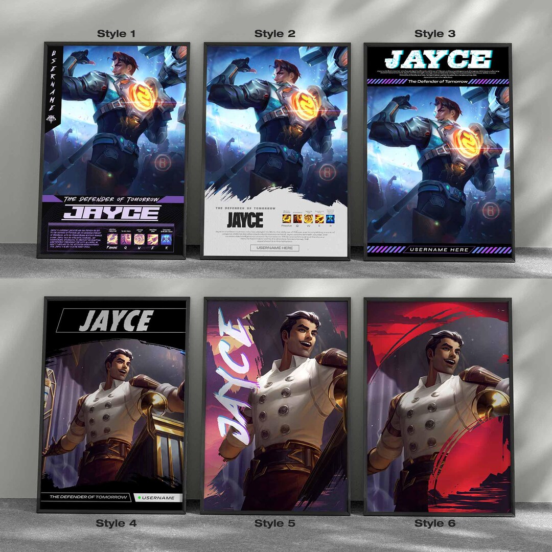 Jayce Custom LOL Poster Wall Art | Add Username | Perfect Gamer Gift ...