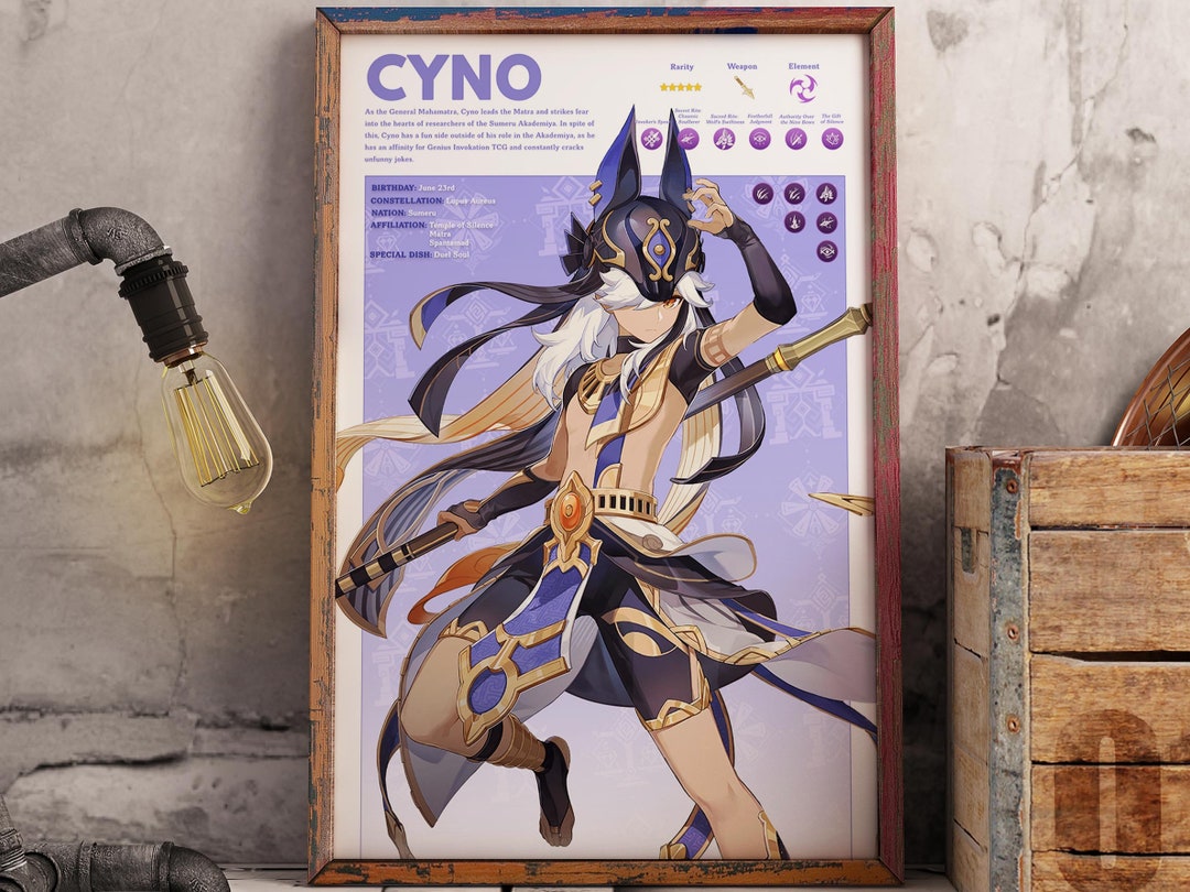 Cyno Genshin Impact Gaming Poster Anime Poster Gaming Print Boyfriend ...