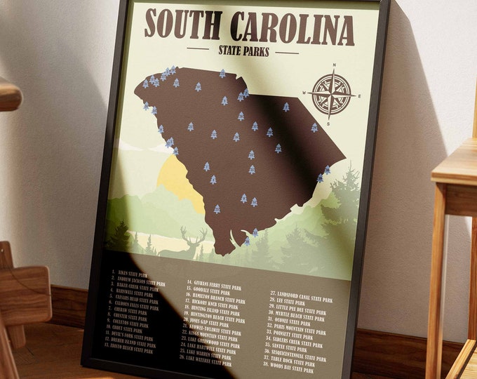 SC State Parks Map | Printable Map | Coloring Parks Map | South ...