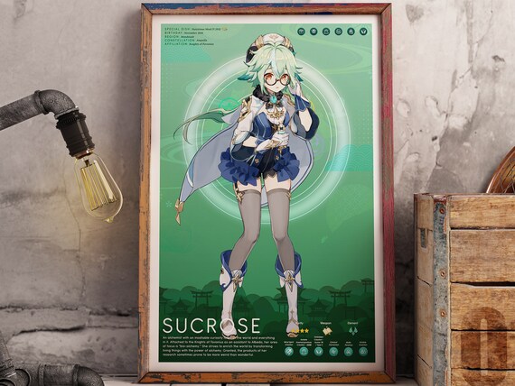 SUCROSE Genshin Impact Profile Poster Anime Poster - Etsy UK