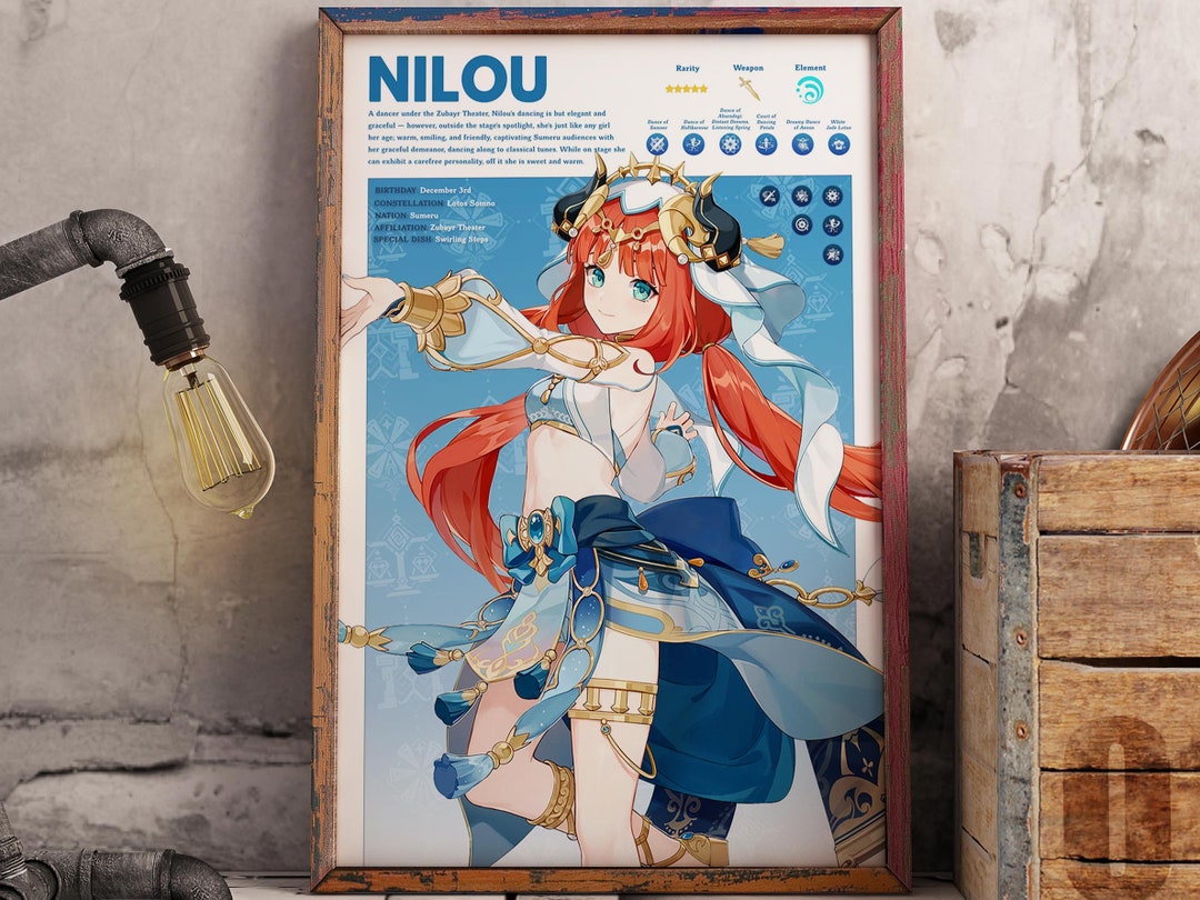 Nilou | Genshin Impact Gaming Poster | Anime Poster | Gaming Print ...