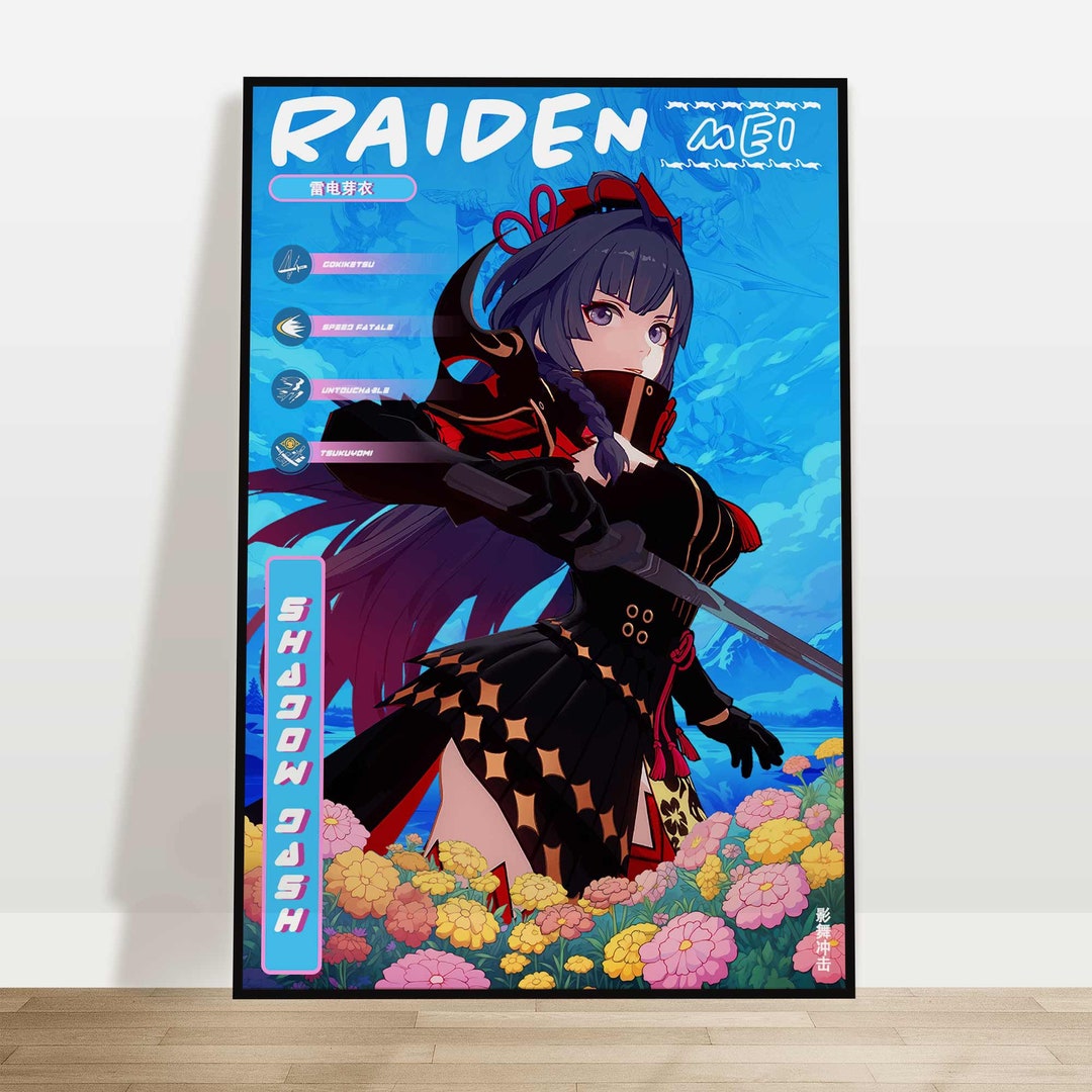 Raiden Mei Shadow Dash Honkai Impact 3rd Anime Art Print Poster ...