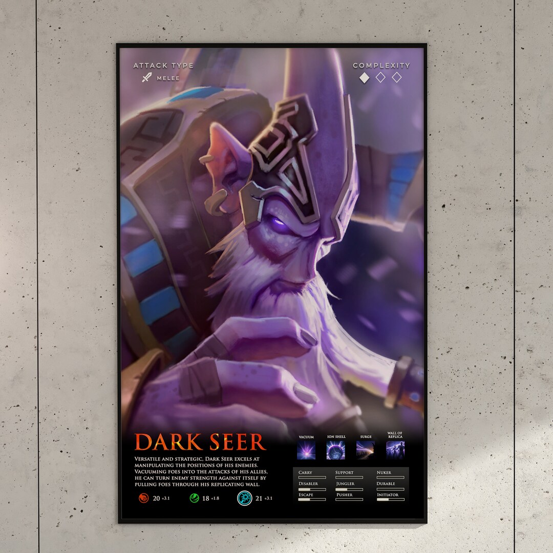 Dark Seer Dota 2 Game Anime Art Print Poster | Aesthetic Game Room ...