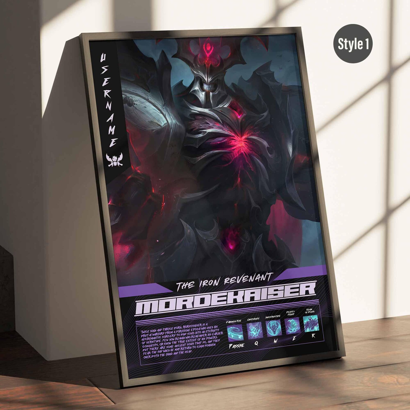 Mordekaiser Custom LOL Poster Wall Art | Add Username | Perfect Gamer ...
