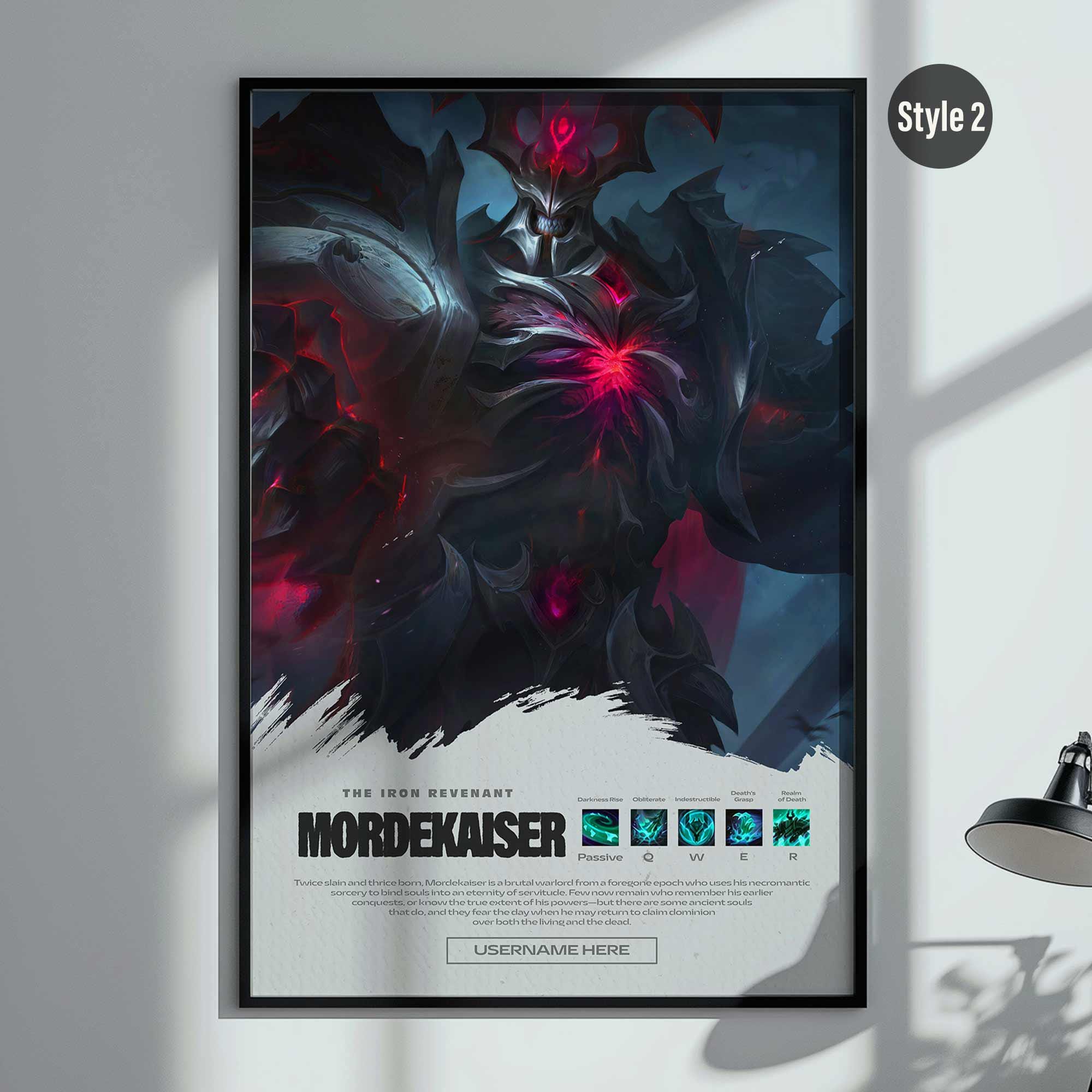 Mordekaiser Custom LOL Poster Wall Art | Add Username | Perfect Gamer ...