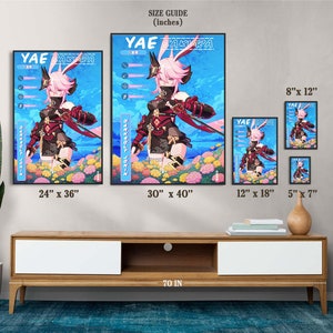 Yae Sakura Darkbolt Jonin Honkai Impact 3rd Anime Art Print Poster ...