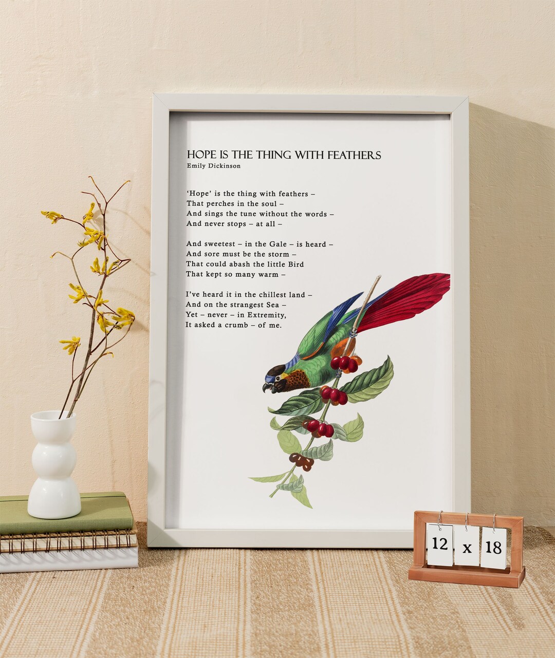 Hope is the Thing With Feathers - Emily Dickinson | Premium Art Print ...