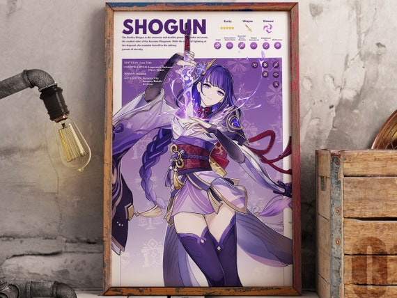 SHOGUN Genshin Impact Gaming Poster Anime Poster Gaming - Etsy