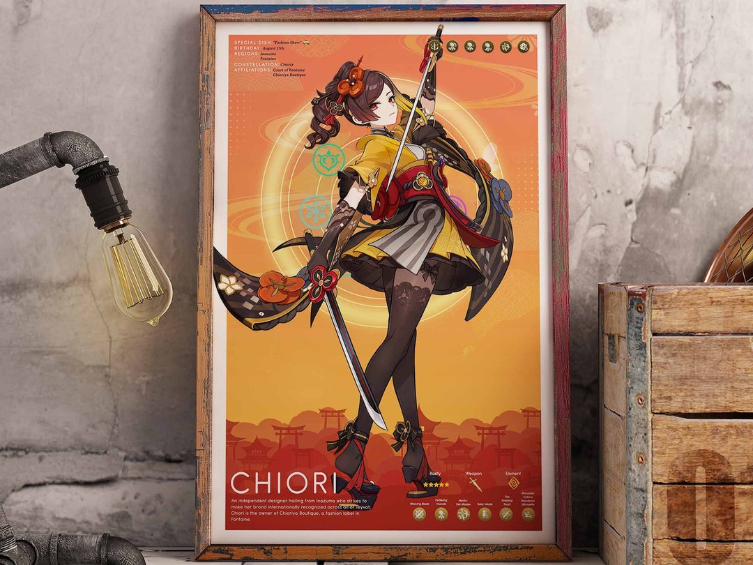 CHIORI | Genshin Impact Profile Poster | Anime Poster | Gaming Print ...