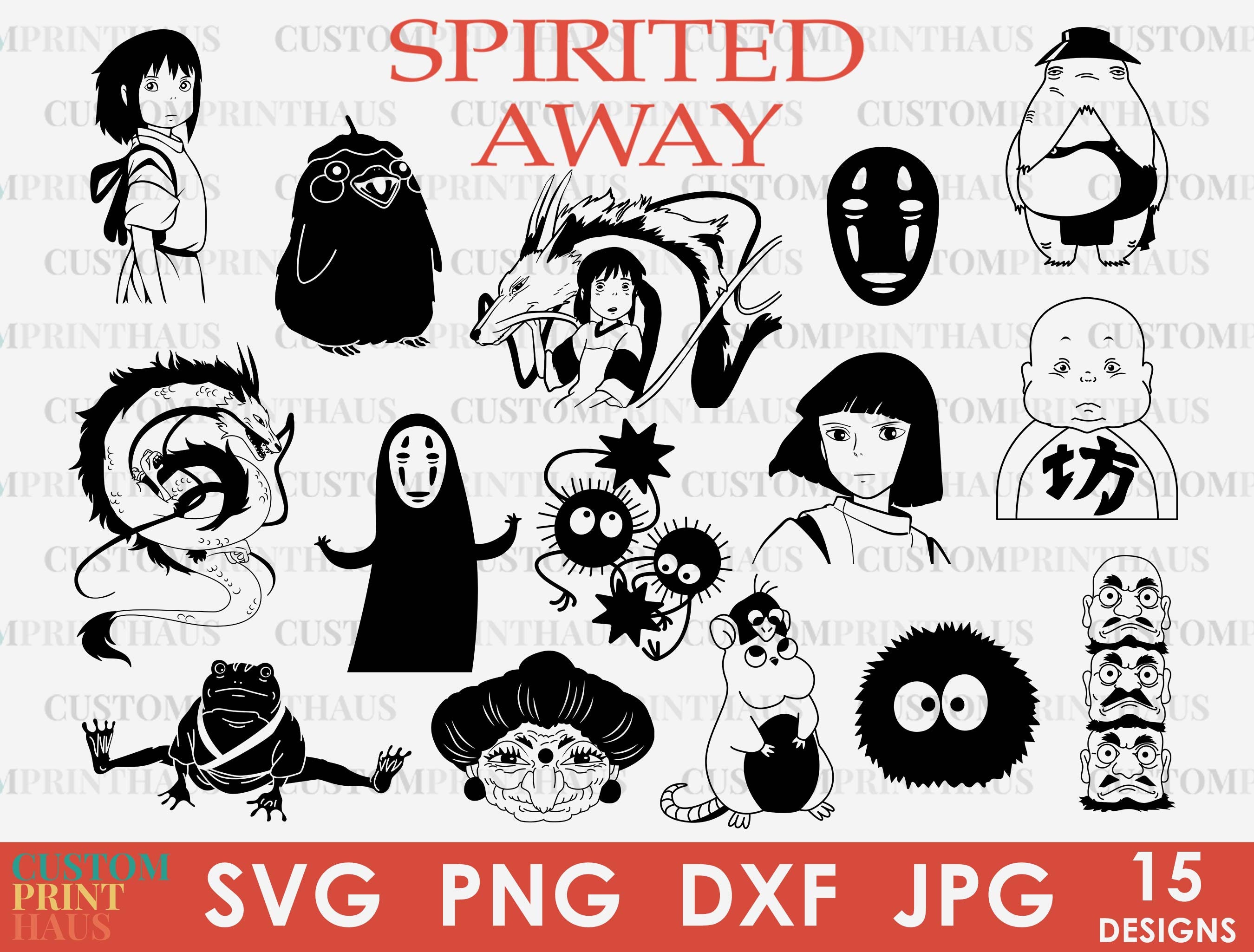 Spirited Away Studio Ghibli Black SVG and PNG Design - Etsy Denmark