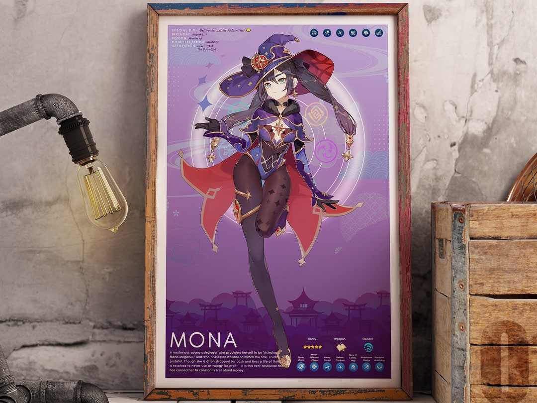 MONA Genshin Impact Profile Poster Anime Poster Gaming - Etsy