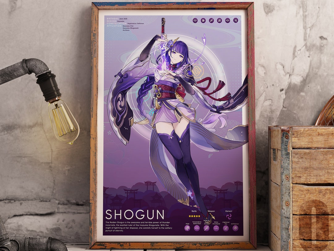 SHOGUN | Genshin Impact Profile Poster | Anime Poster | Gaming Print ...