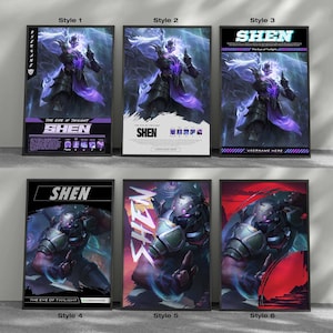Shen Custom LOL Poster Wall Art | Add Username | Perfect Gamer Gift ...