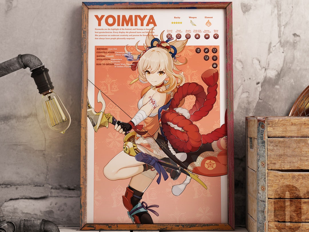 YOIMIYA | Genshin Impact Gaming Poster | Anime Poster | Gaming Print ...