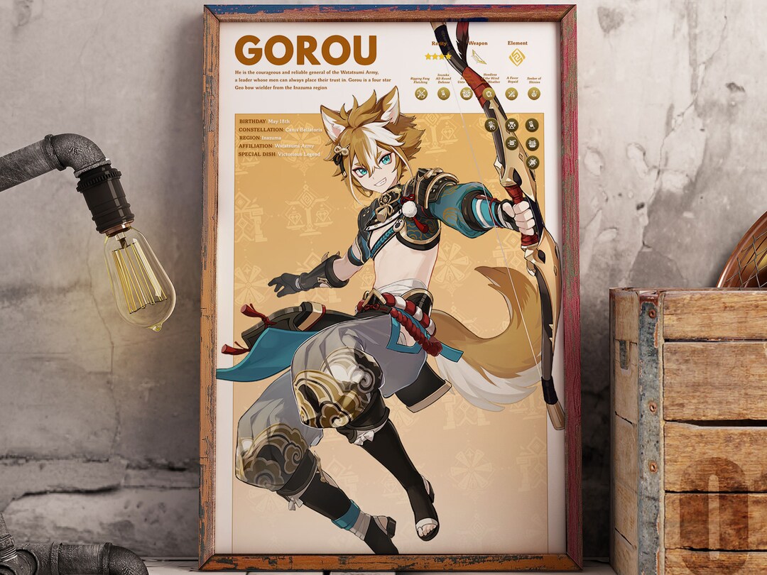 GOROU | Genshin Impact Gaming Poster | Anime Poster | Gaming Druck ...