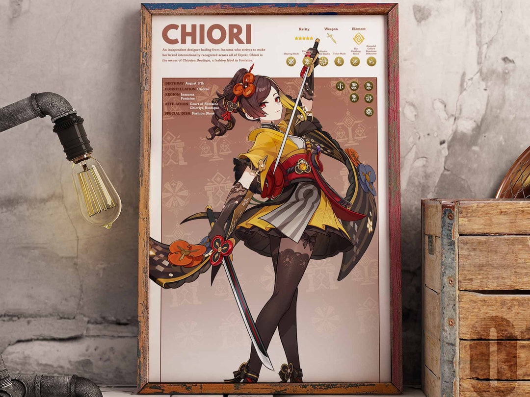 Chiori | Genshin Impact Gaming Poster | Anime Poster | Gaming Print ...