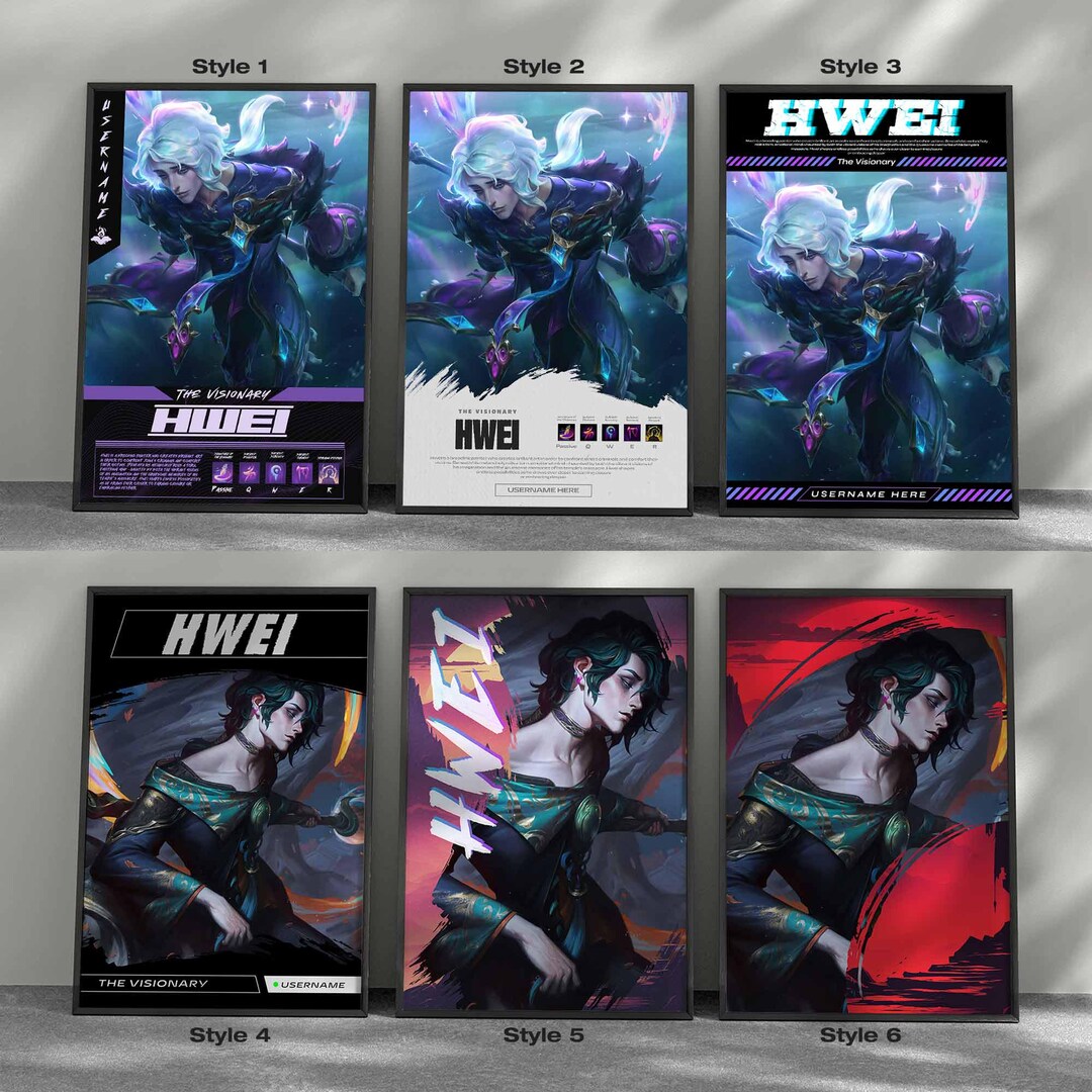 Hwei Custom LOL Poster Wall Art | Add Username | Perfect Gamer Gift ...