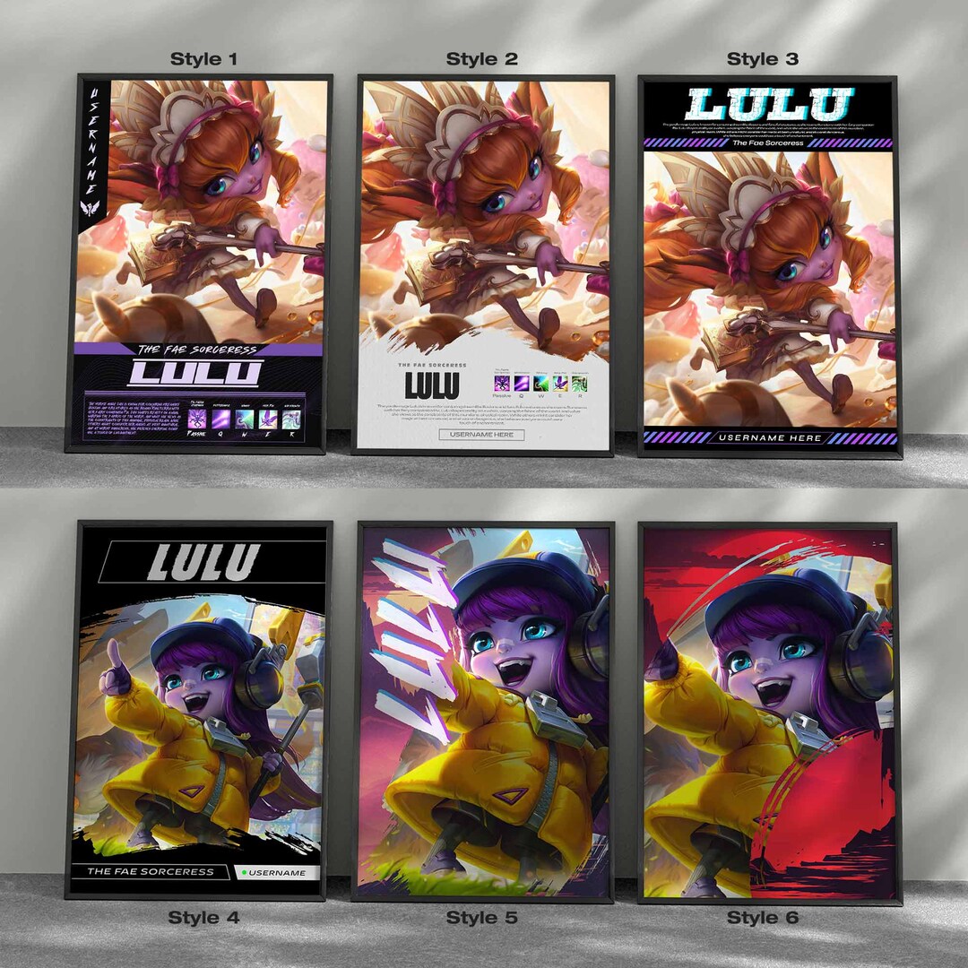 Lulu Custom LOL Poster Wall Art | Add Username | Perfect Gamer Gift ...