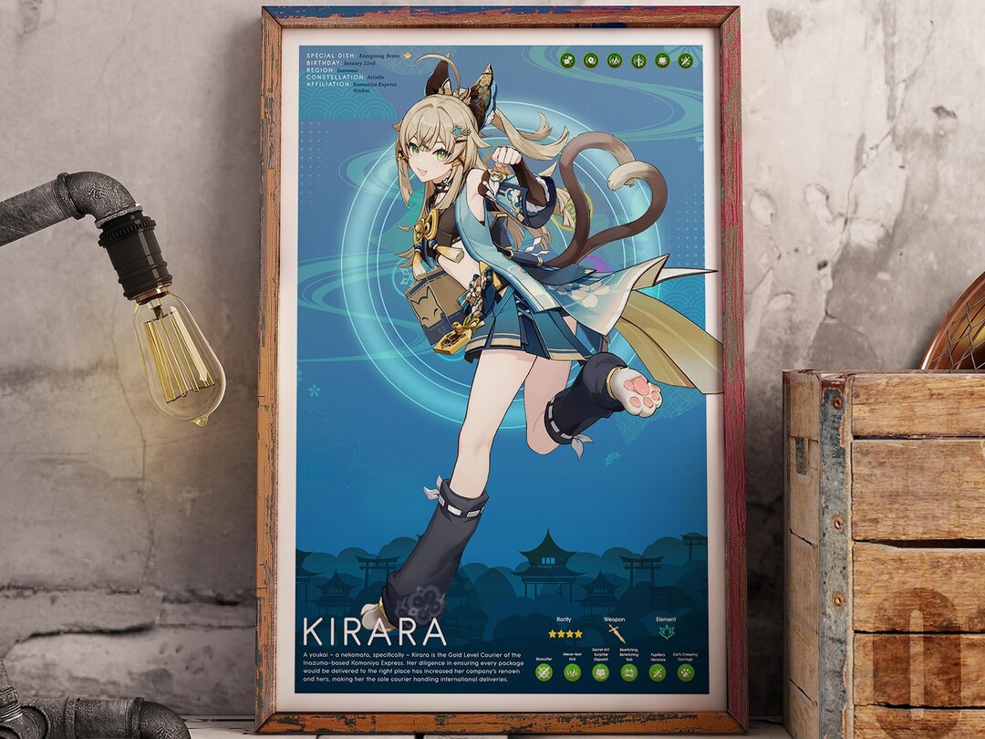 KIRARA | Genshin Impact Profile Poster | Anime Poster | Gaming Print ...
