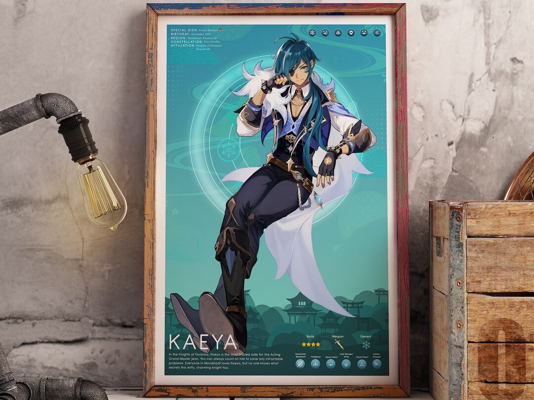 KAEYA | Genshin Impact Profile Poster | Anime Poster | Gaming Print ...