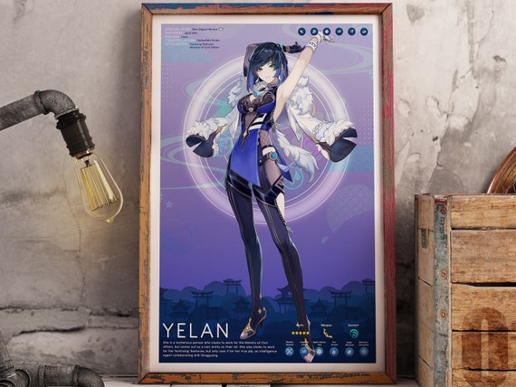 YELAN Genshin Impact Profile Poster Anime Poster Gaming - Etsy Canada