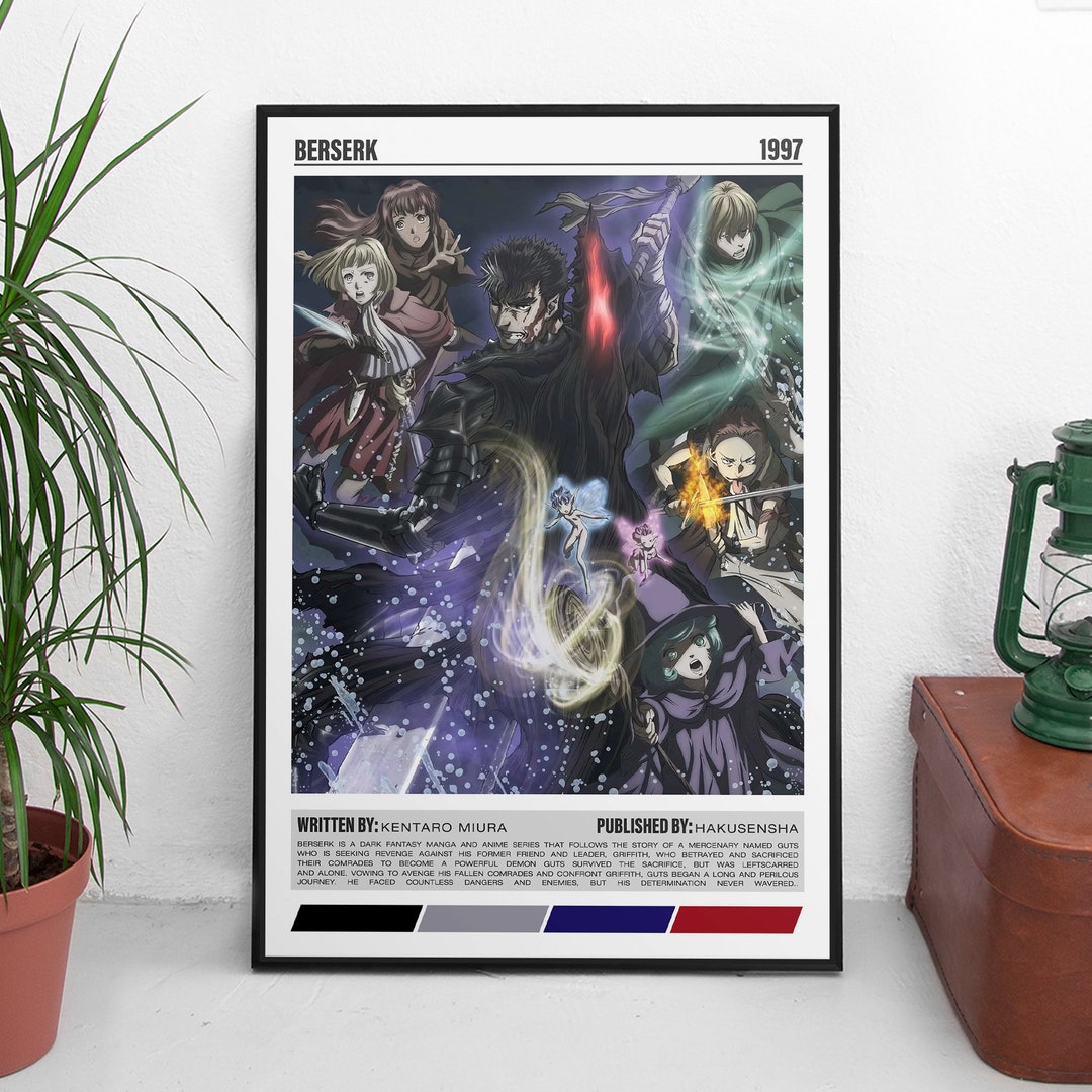 Berserk Manga Art Anime Minimalist Wall Poster Print Fantasy Anime Wall ...