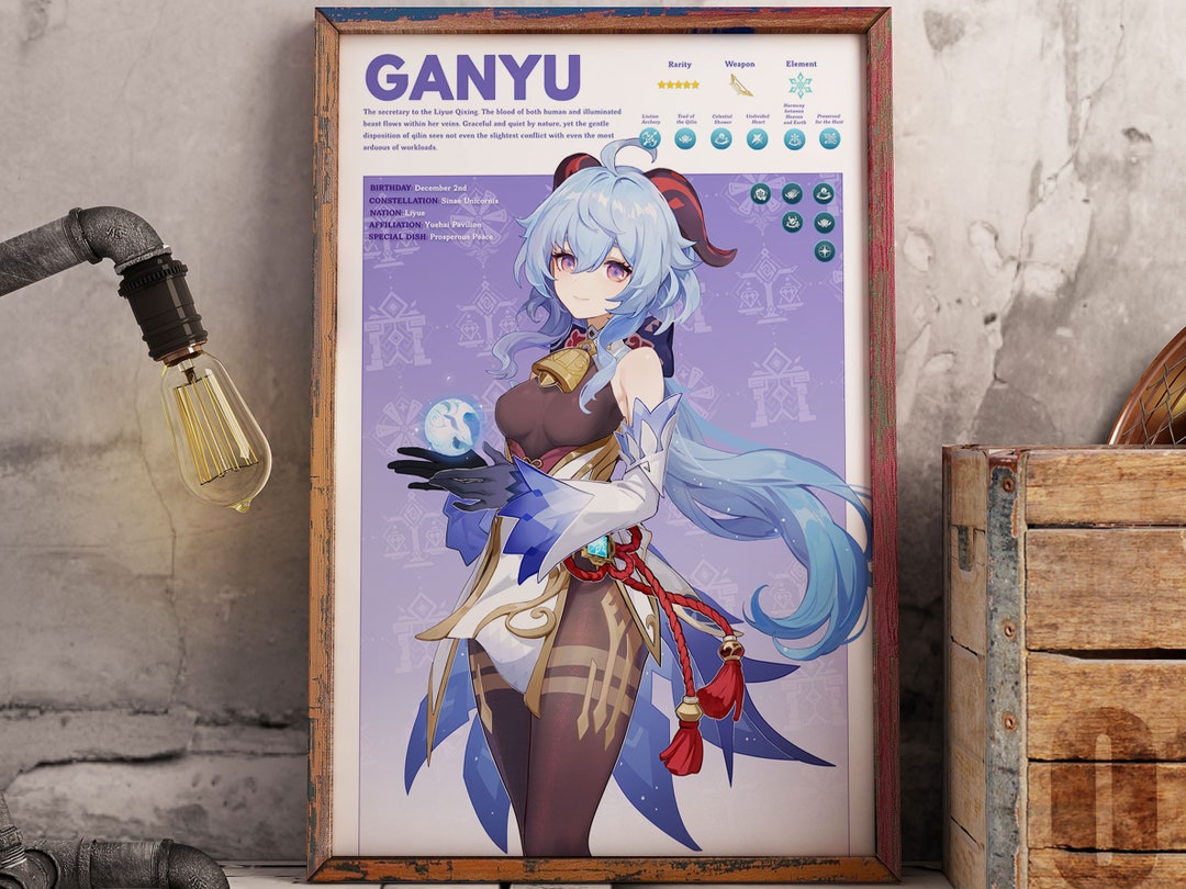 GANYU | Genshin Impact Gaming Poster | Anime Poster | Gaming Print ...