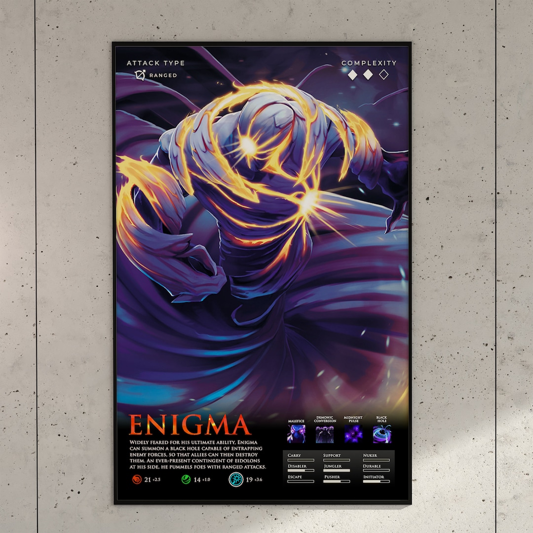 Enigma Dota 2 Game Anime Art Print Poster | Aesthetic Game Room Decor ...