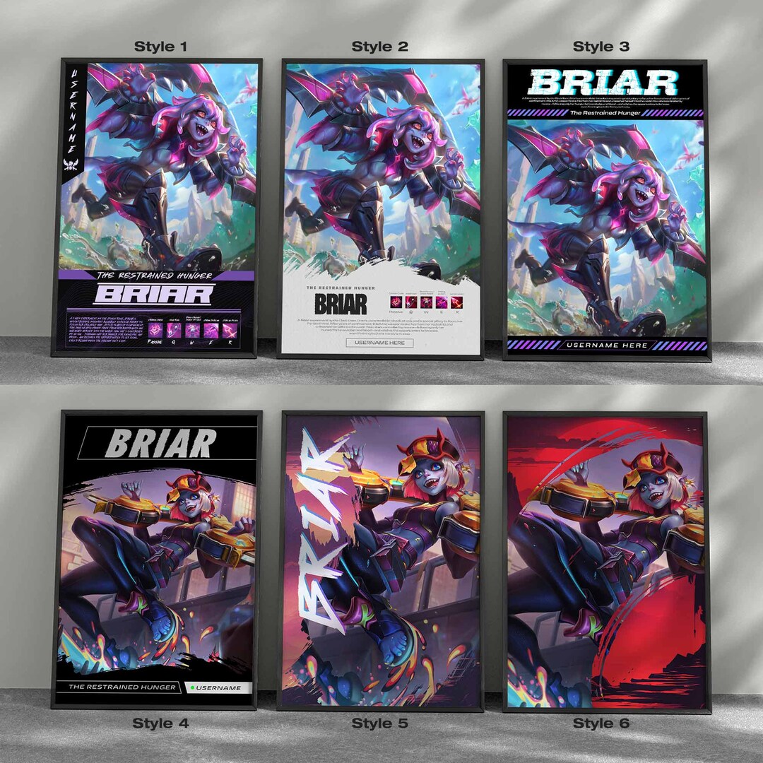 Briar Custom LOL Poster Wall Art | Add Username | Perfect Gamer Gift ...