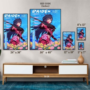 Raiden Mei Crimson Impulse Honkai Impact 3rd Anime Art Print Poster ...