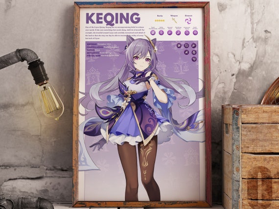 KEQING Genshin Impact Gaming Poster Anime Poster Gaming - Etsy