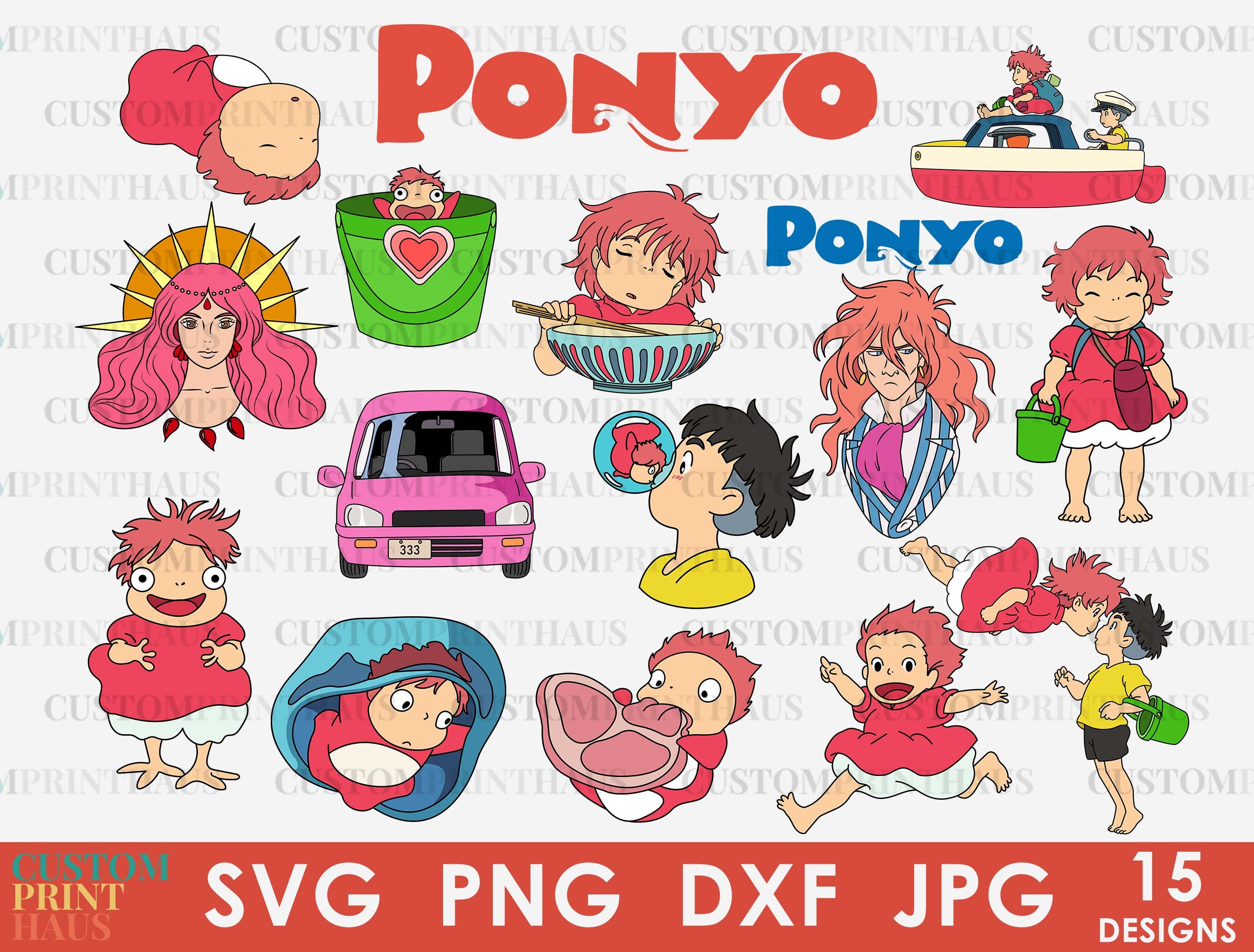Ponyo Studio Ghibli Bunt SVG und PNG Design Bundle für - Etsy.de