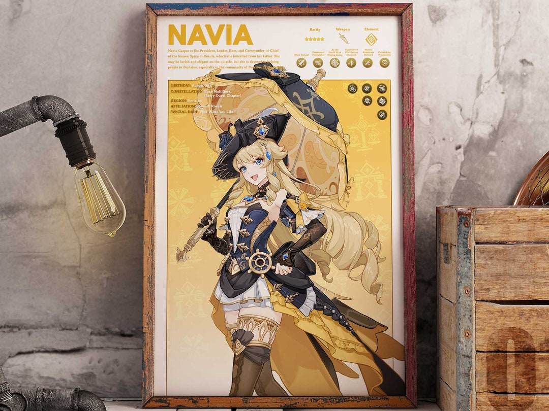 NAVIA Genshin Impact Gaming Poster Anime Poster Gaming Print Boyfriend ...