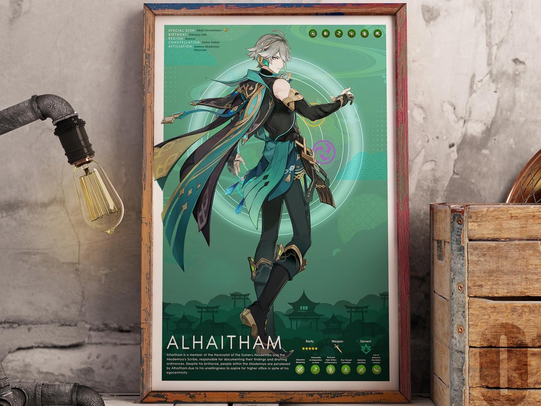 Alhaitham Genshin Impact Profile Poster Anime Poster Gaming Print ...