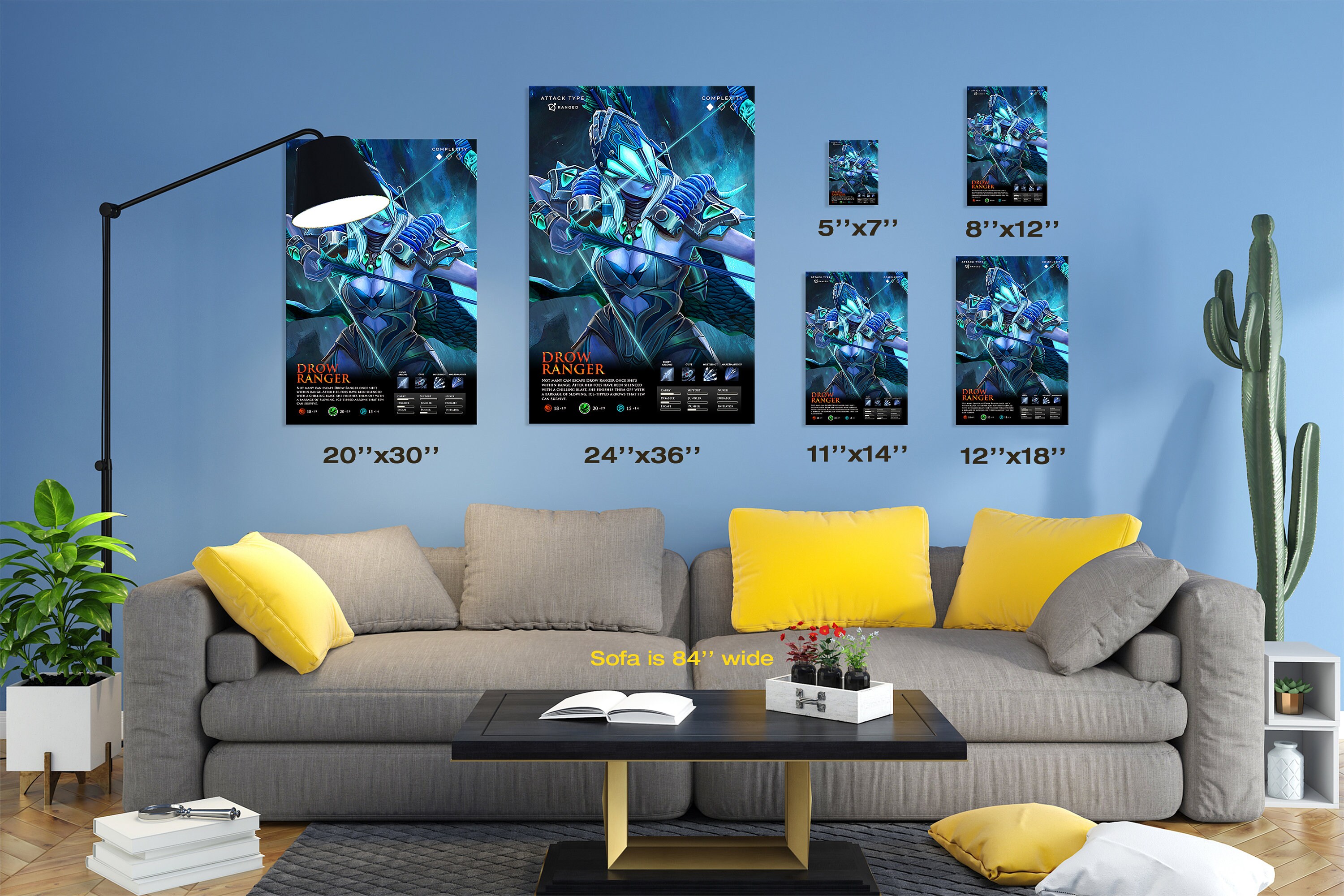 Drow Ranger Dota Game Anime Art Print Poster | Aesthetic Game Room ...